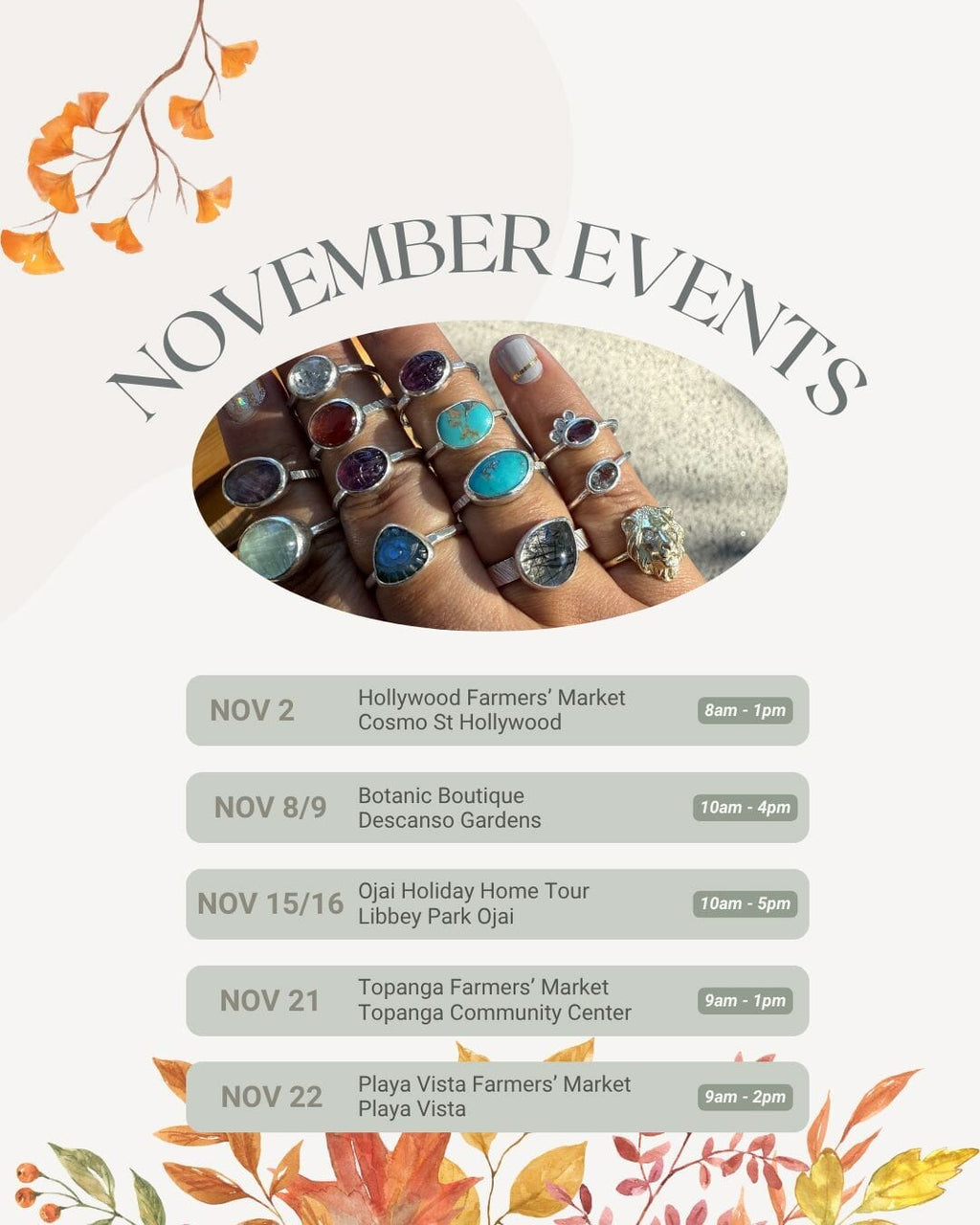 November Events – Amanda K Lockrow