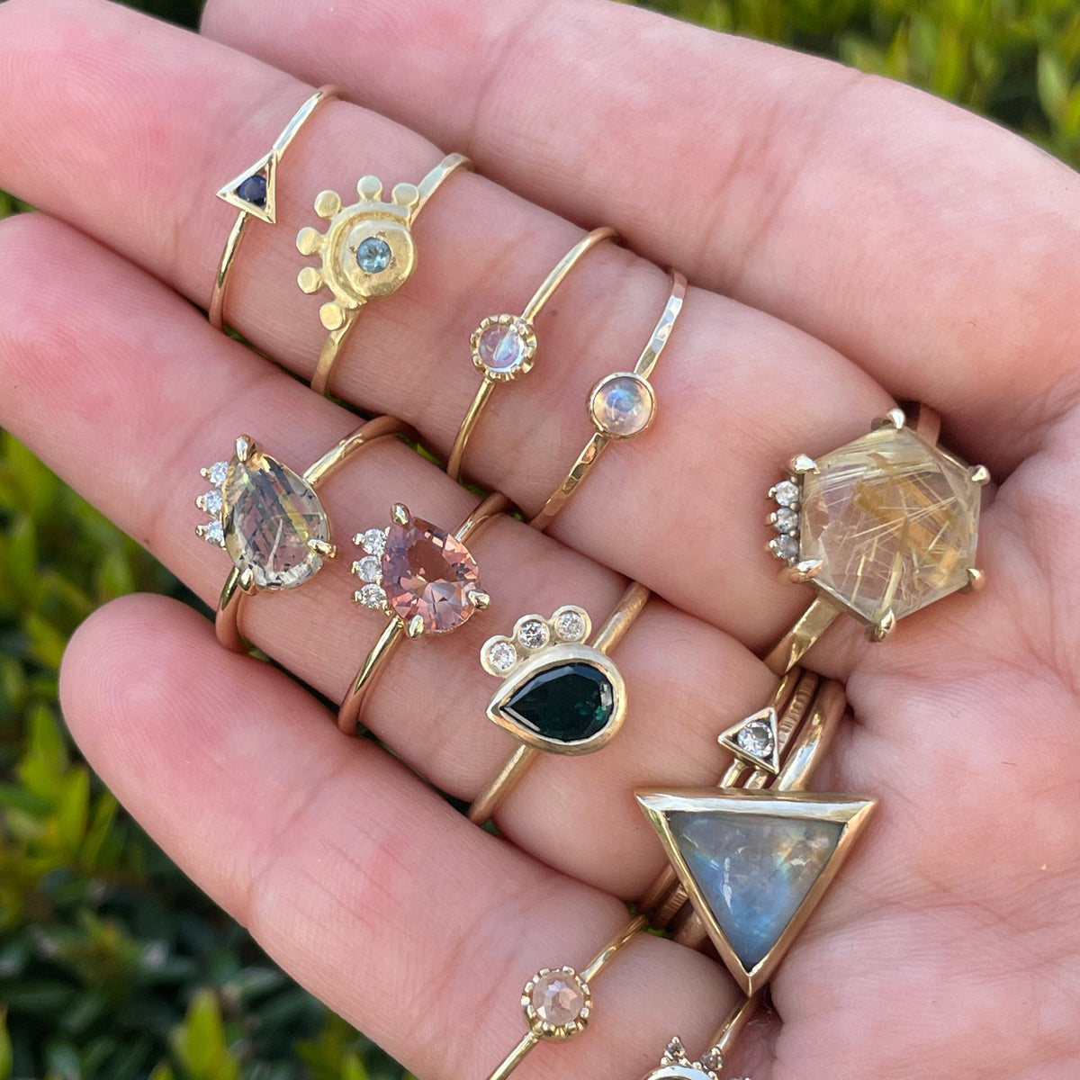 Rainbow Moonstone Stacking Ring - 14k gold | Fine Collection – Amanda K ...